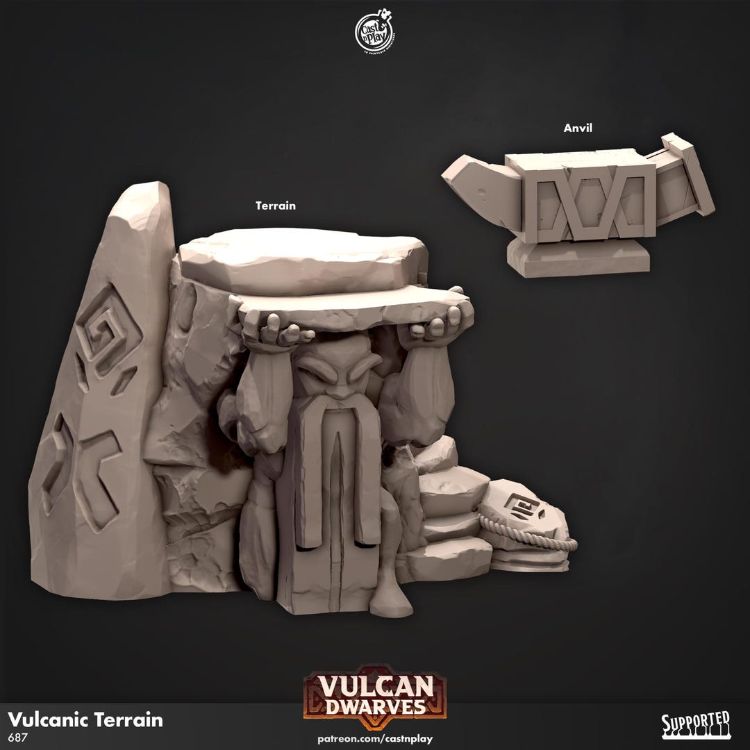 Dwarf Inspired Statue Terrain Anvil Paintable Miniature Models by ...