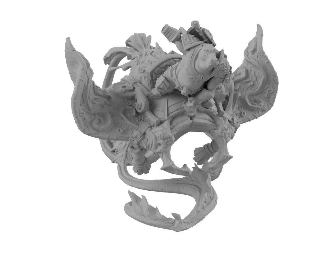 Manta Ray Mounted Hippoman Hippus Heavy Solar Berserker Sword Spiked ...