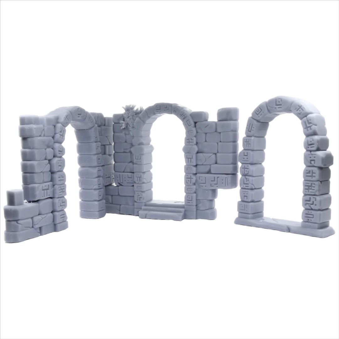 Terrain Essentials Temple Set - Realistic 3D Miniature Walls, Doors ...