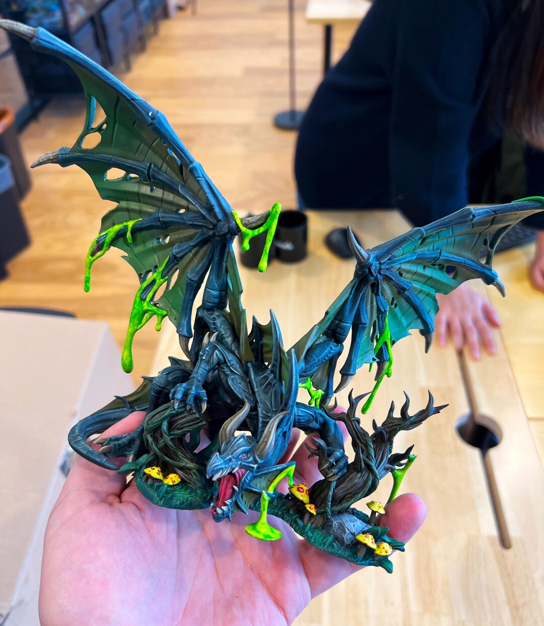 Swamp Black Dragon Belevon Paintable Miniature 3D Printed With Plant ...