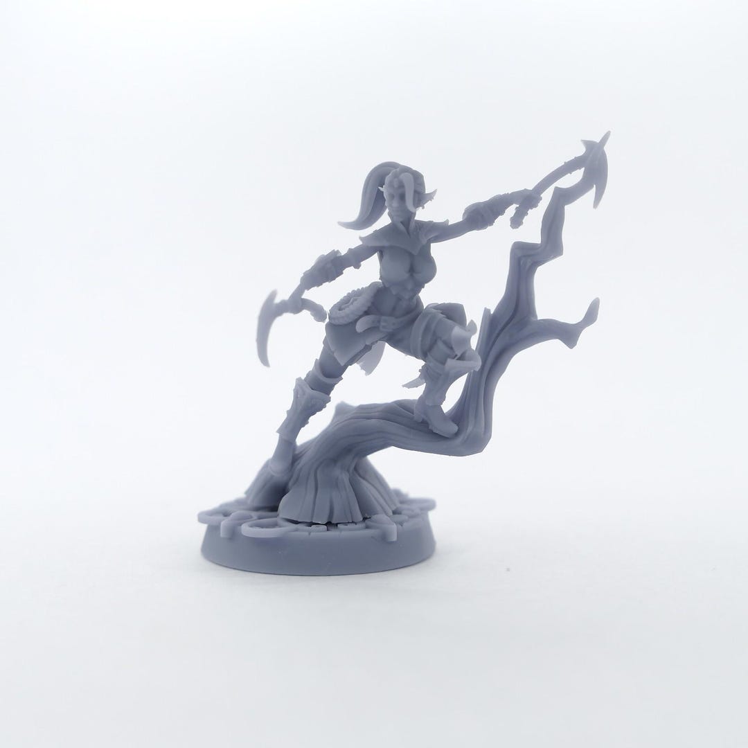 Female Elven Elf Rogue Warrior Wanderer Protector With Axes Ice Pick ...