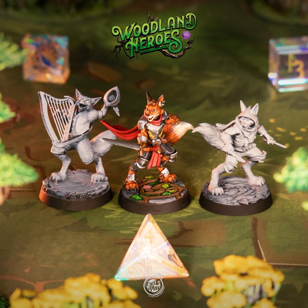 Foxfolk Fox Humanoid Bard Rogue Paladin Paintable Miniatures 3D Printed ...