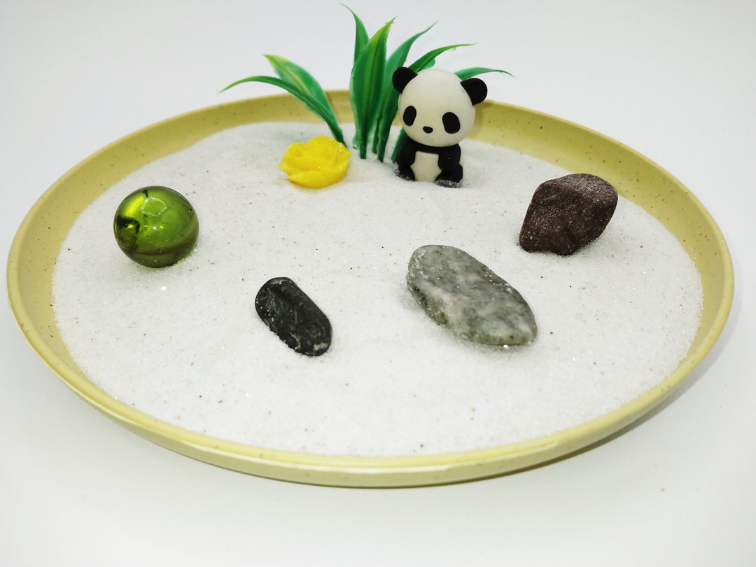 Panda Zen Garden With White Sand. Desk and Cubicle Accessory, Gift ...