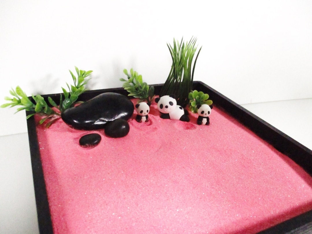 Pink Panda Zen Garden. Desk and Cubicle Accessory Gift - Etsy