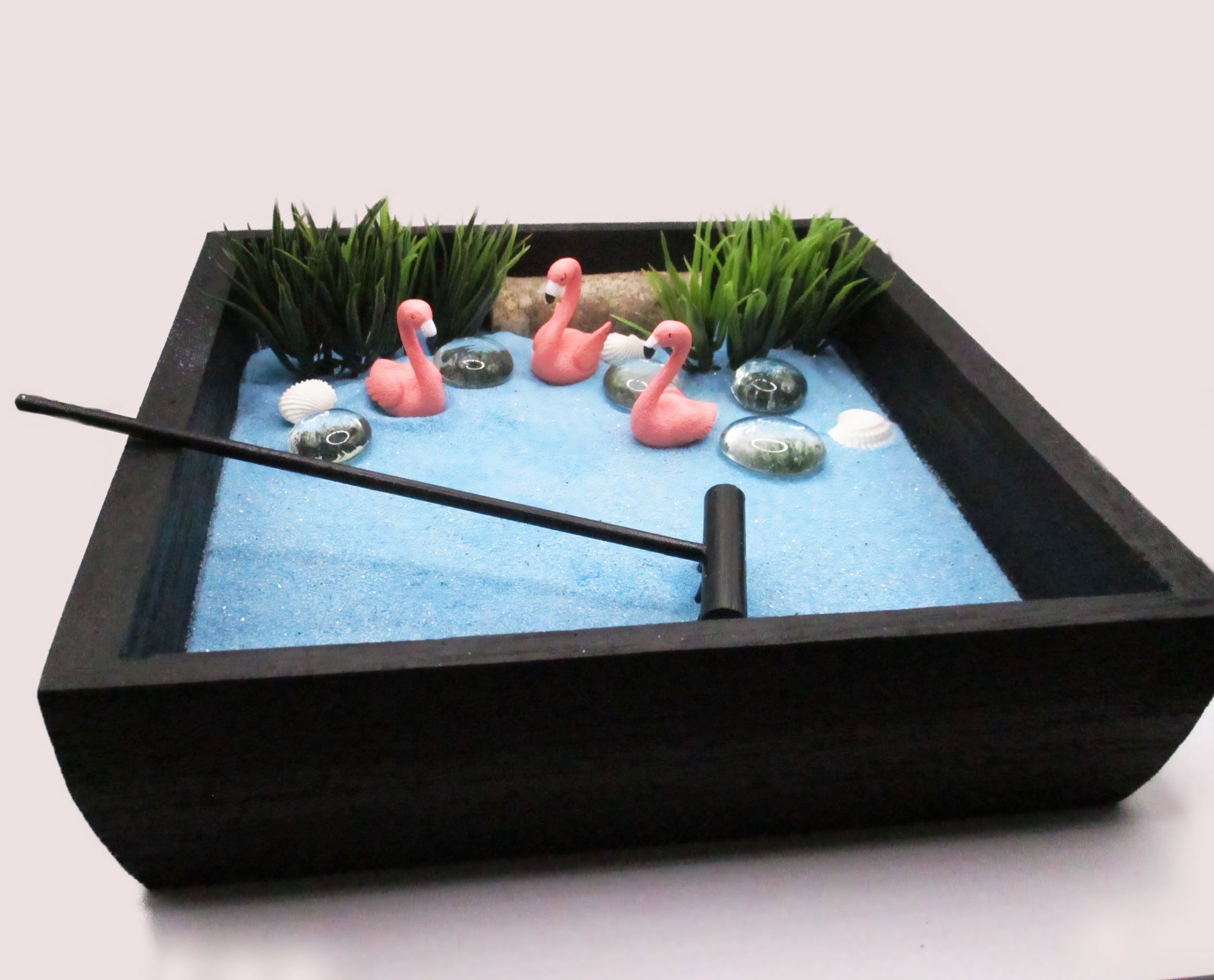 Flamingo Nature Scene Zen Garden Desk and Cubicle Accessory, Gift ...