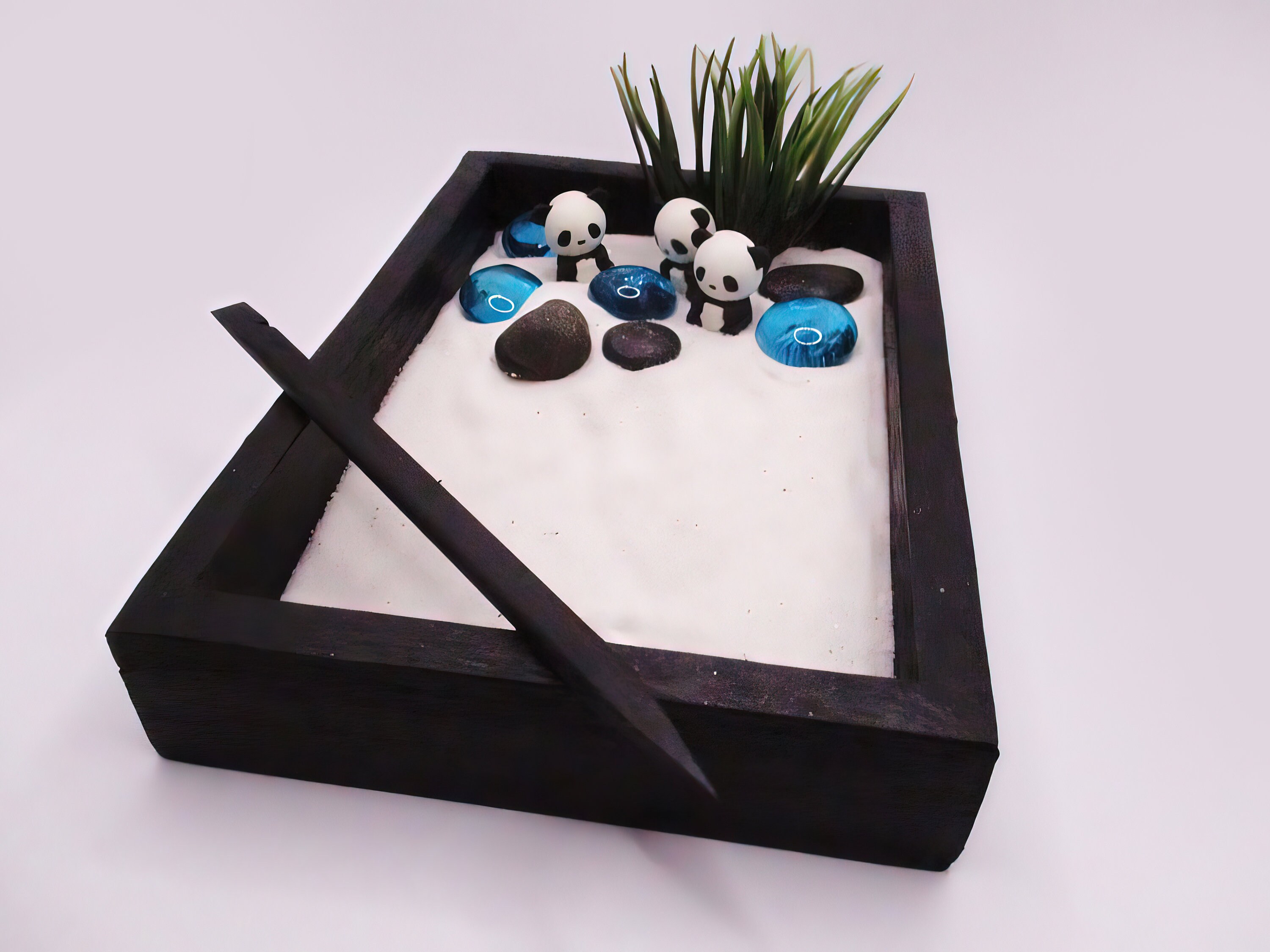 Baby Panda Zen Garden With White Sand. Desk and Cubicle - Etsy