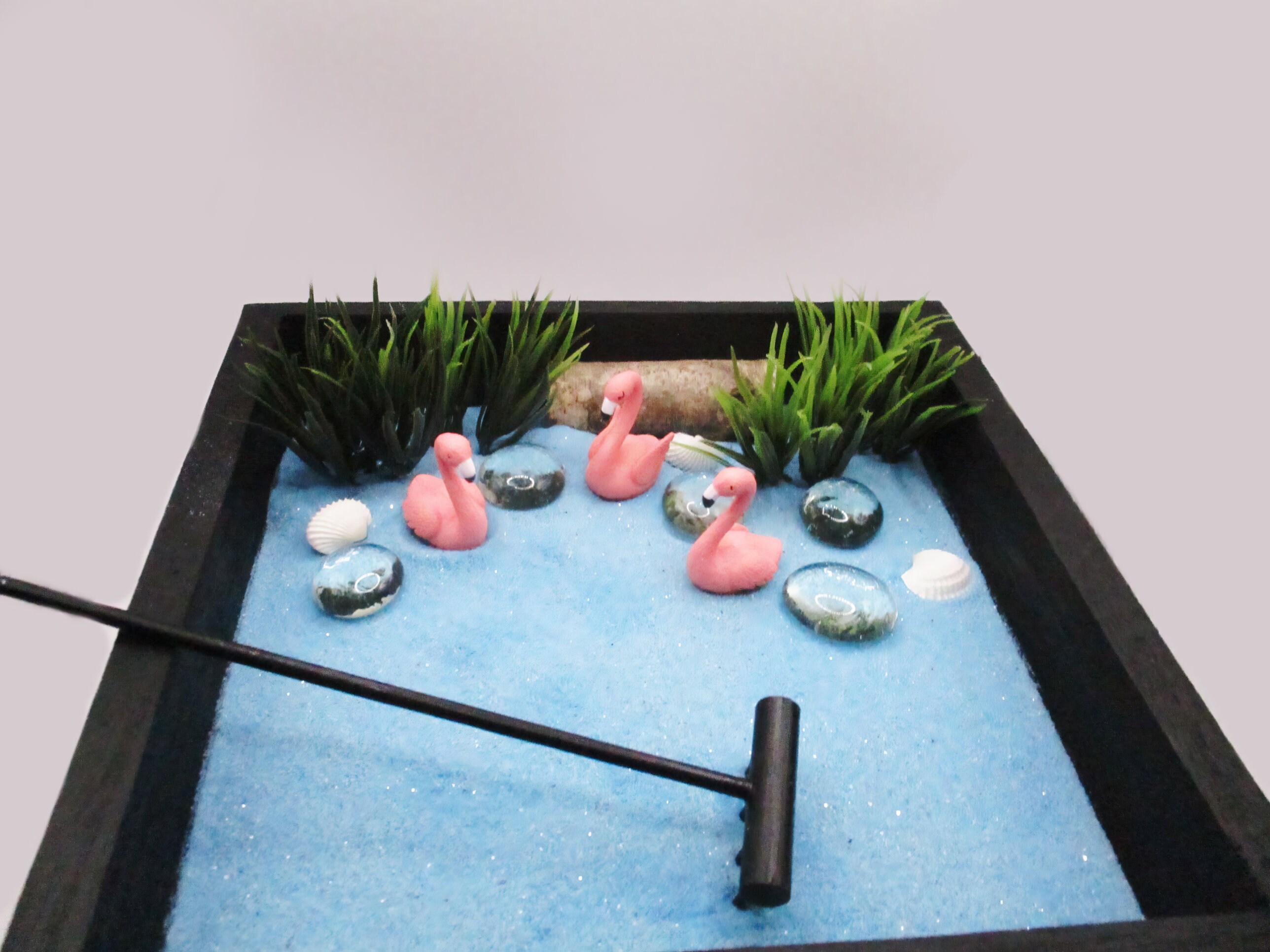 Flamingo Nature Scene Zen Garden Desk and Cubicle Accessory, Gift ...