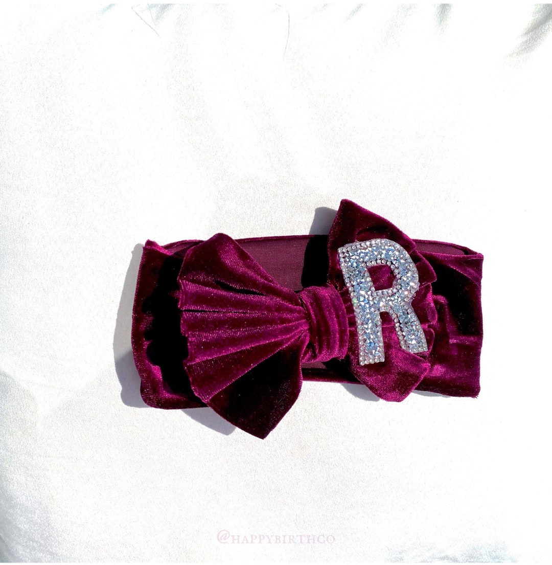 New Baby Bows Hair Bows Letter Initial Velvet Cotton - Etsy UK