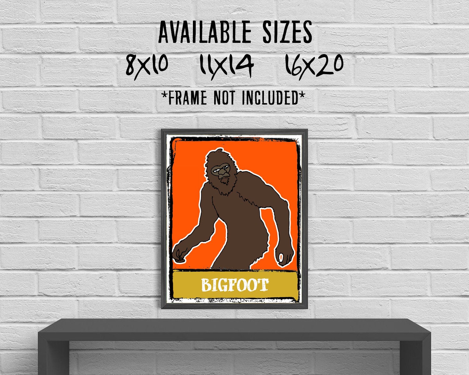 Bigfoot Illustrated Art Print - Etsy