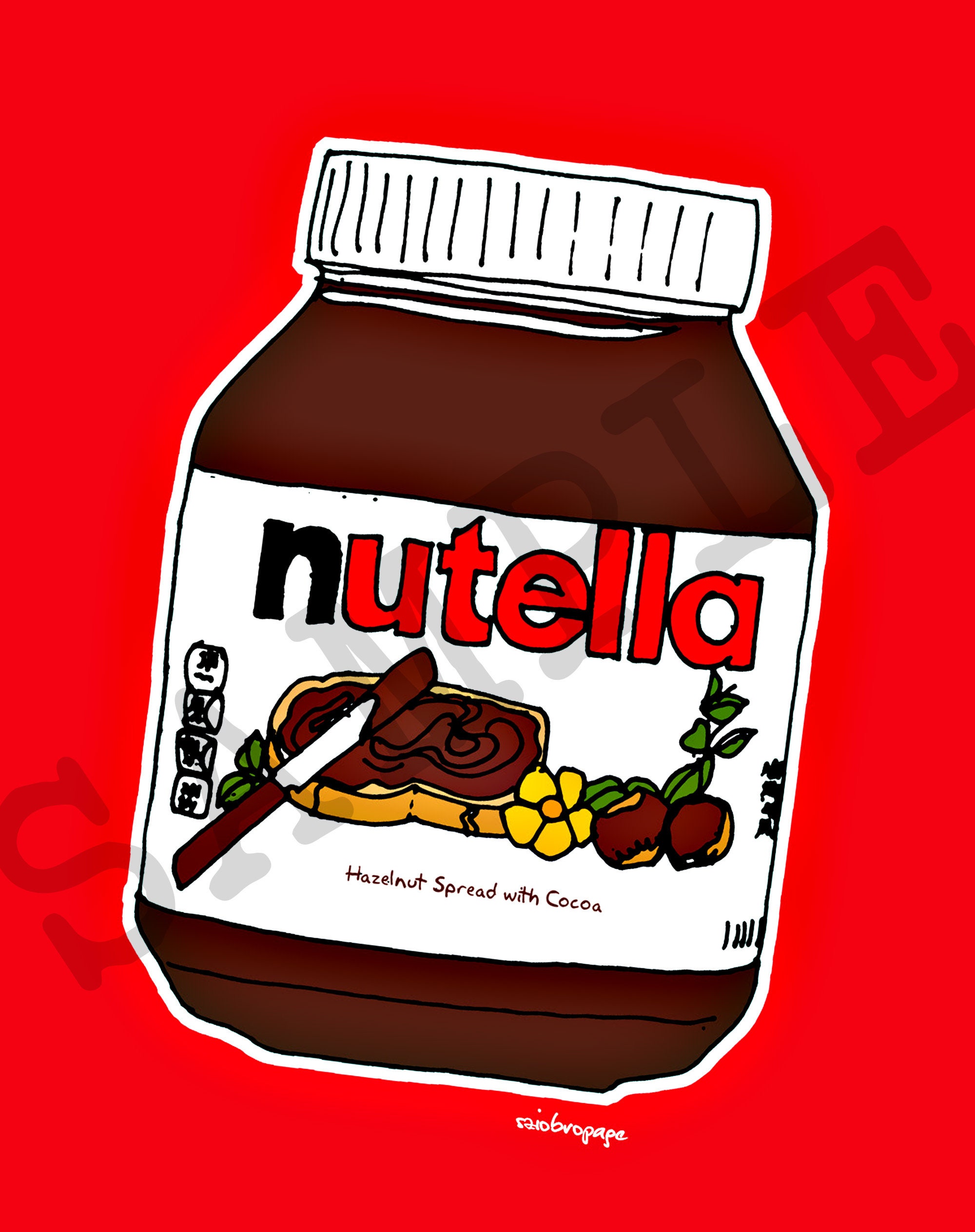 Nutella Jar Drawing