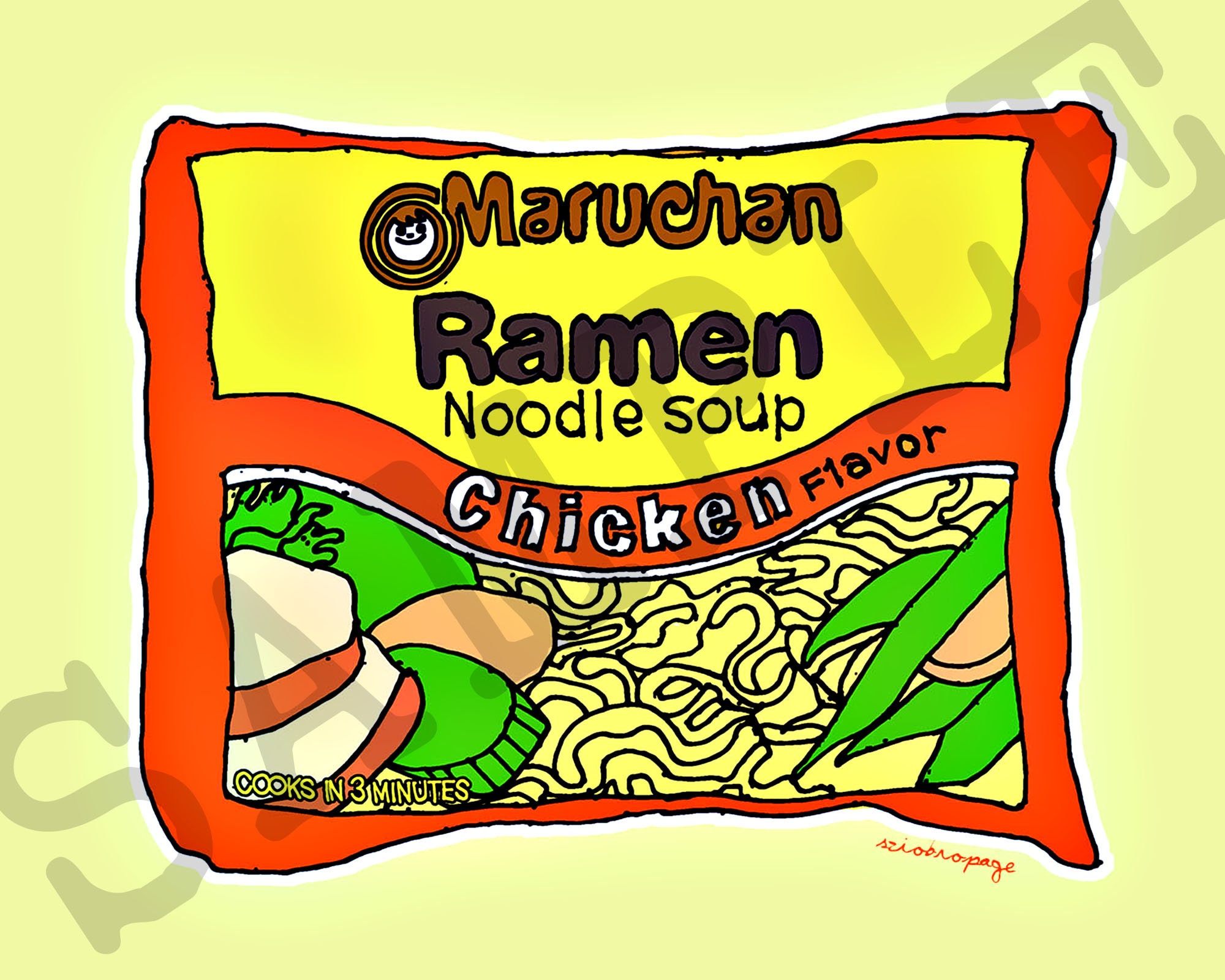Rah-Rah-Ramen Impression artistique illustrée - Etsy France