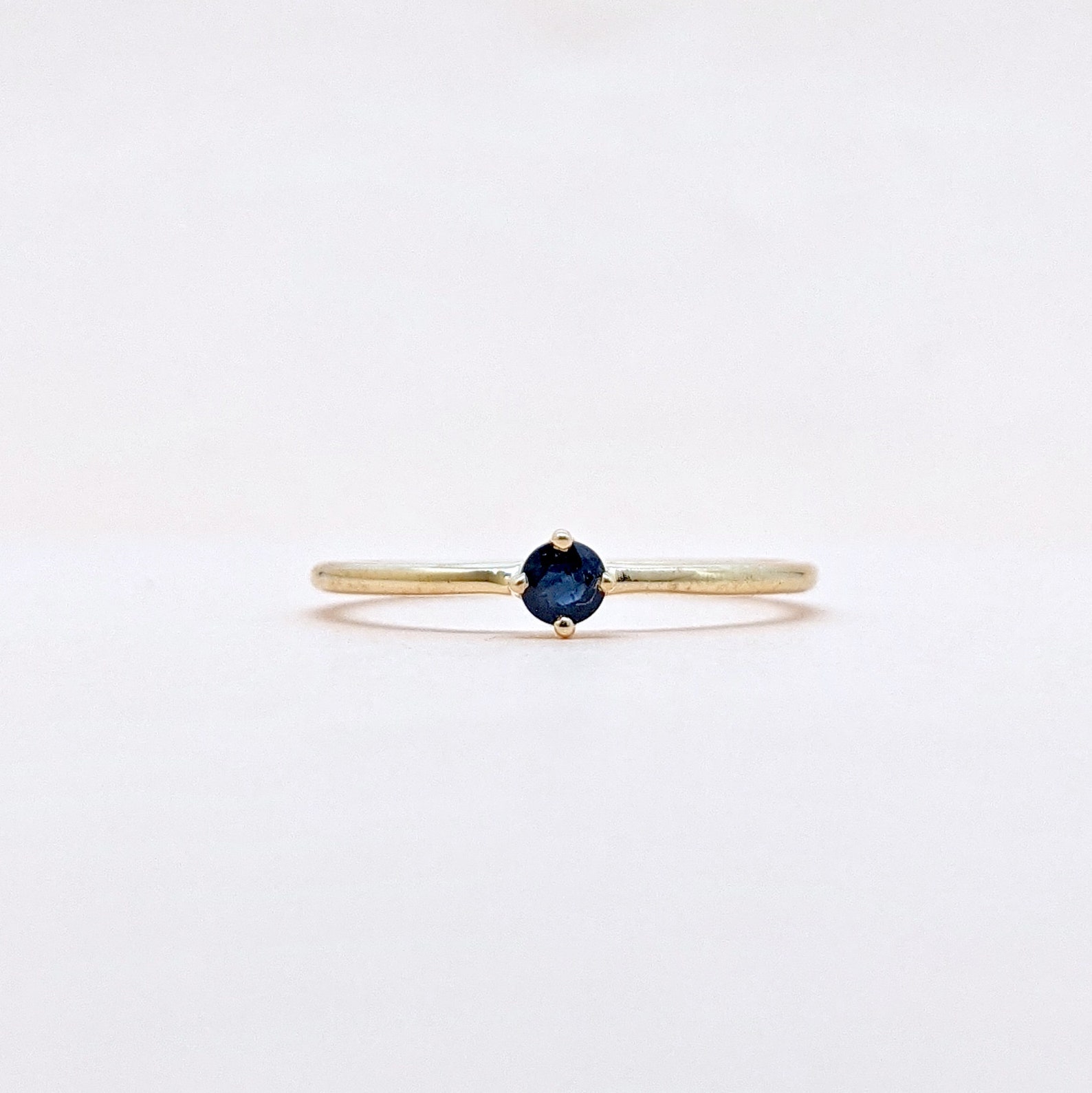 14k Gold Ruby, Emerald, Sapphire Stackable Ring Minimal Gold Ring Set ...