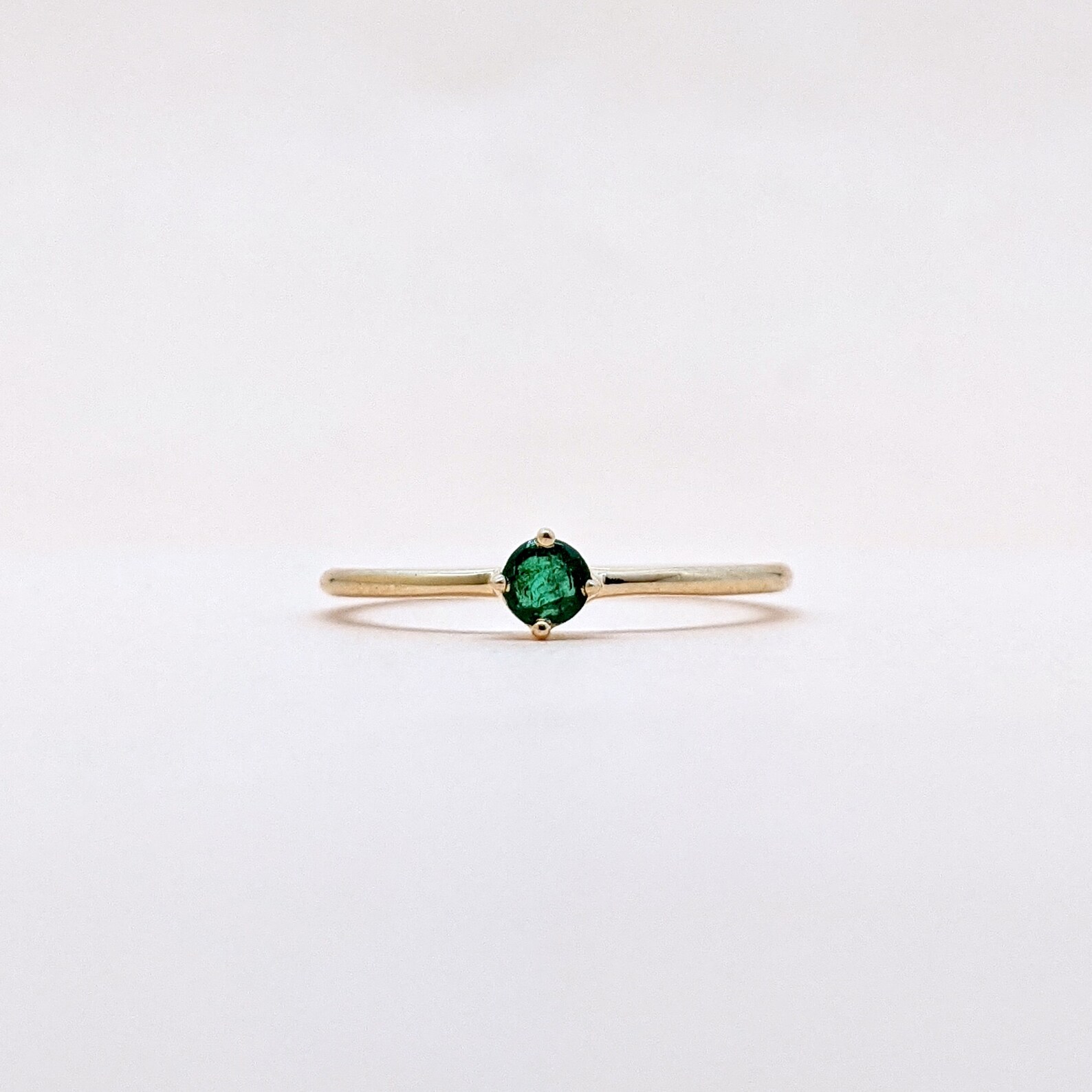 14k Gold Ruby, Emerald, Sapphire Stackable Ring Minimal Gold Ring Set ...