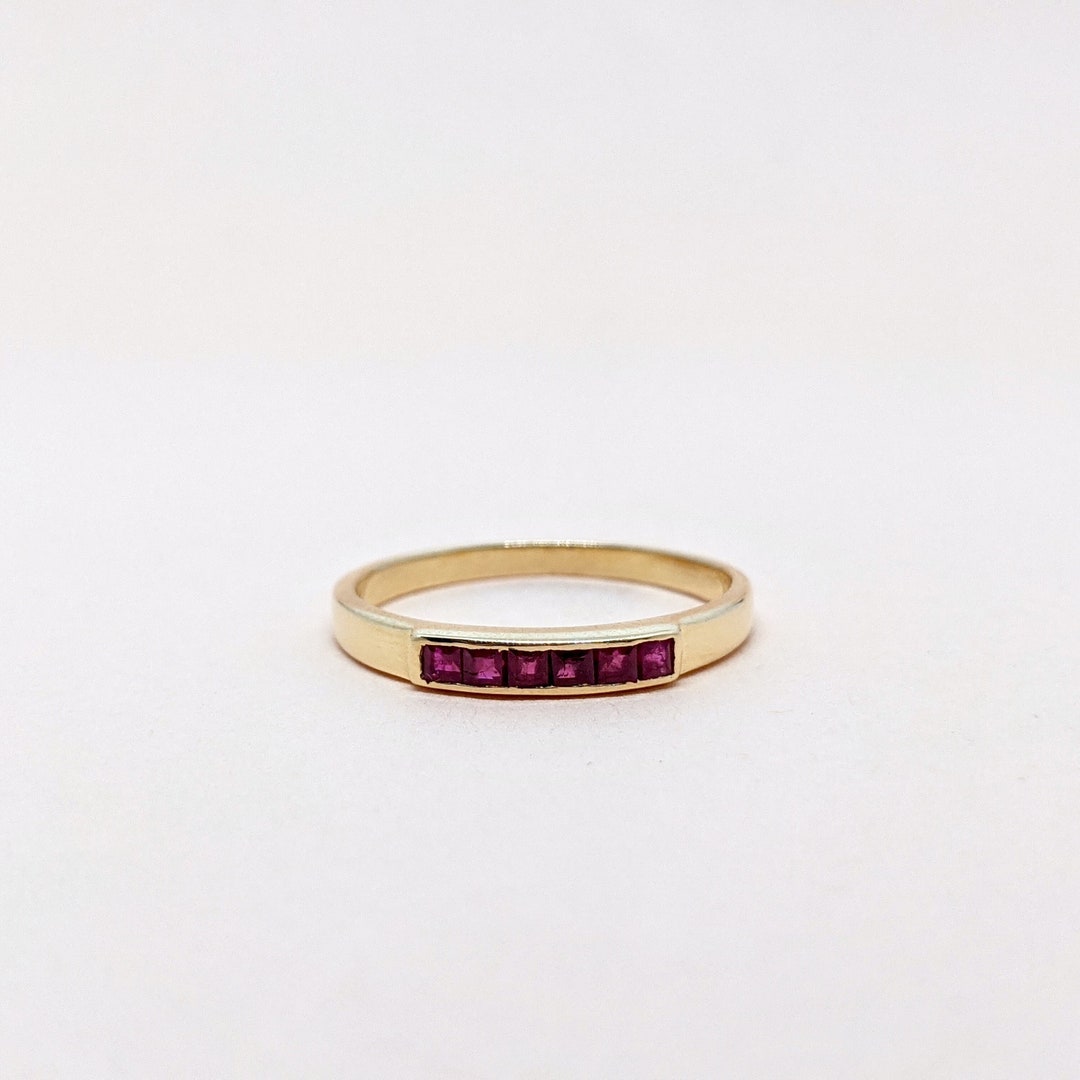 14k Ruby Ring Baguette Ruby Ring Minimal Gold Ring Classic Ruby Ring Dainty Ruby Ring Solid Gold ...