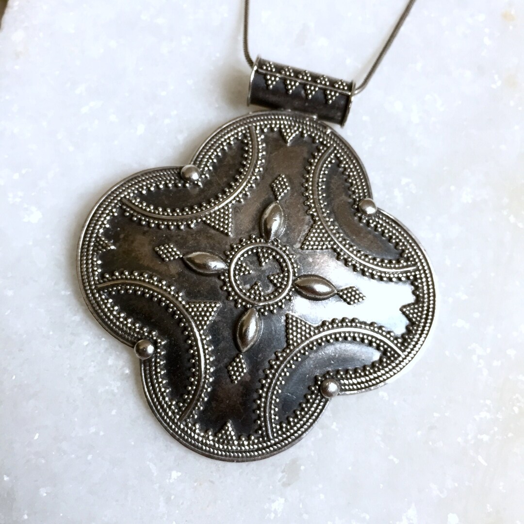 925 Sterling Silver Oxidized Pendant Art Deco Silver Pendant Dainty ...