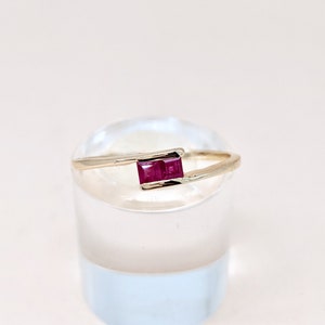 14k Gold Ruby Ring Ruby Baguette Ring Stackable Ring Art Deco Ring Dainty Ring Solid Gold Ring ...