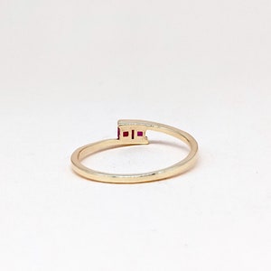 14k Gold Ruby Ring Ruby Baguette Ring Stackable Ring Art Deco Ring Dainty Ring Solid Gold Ring ...