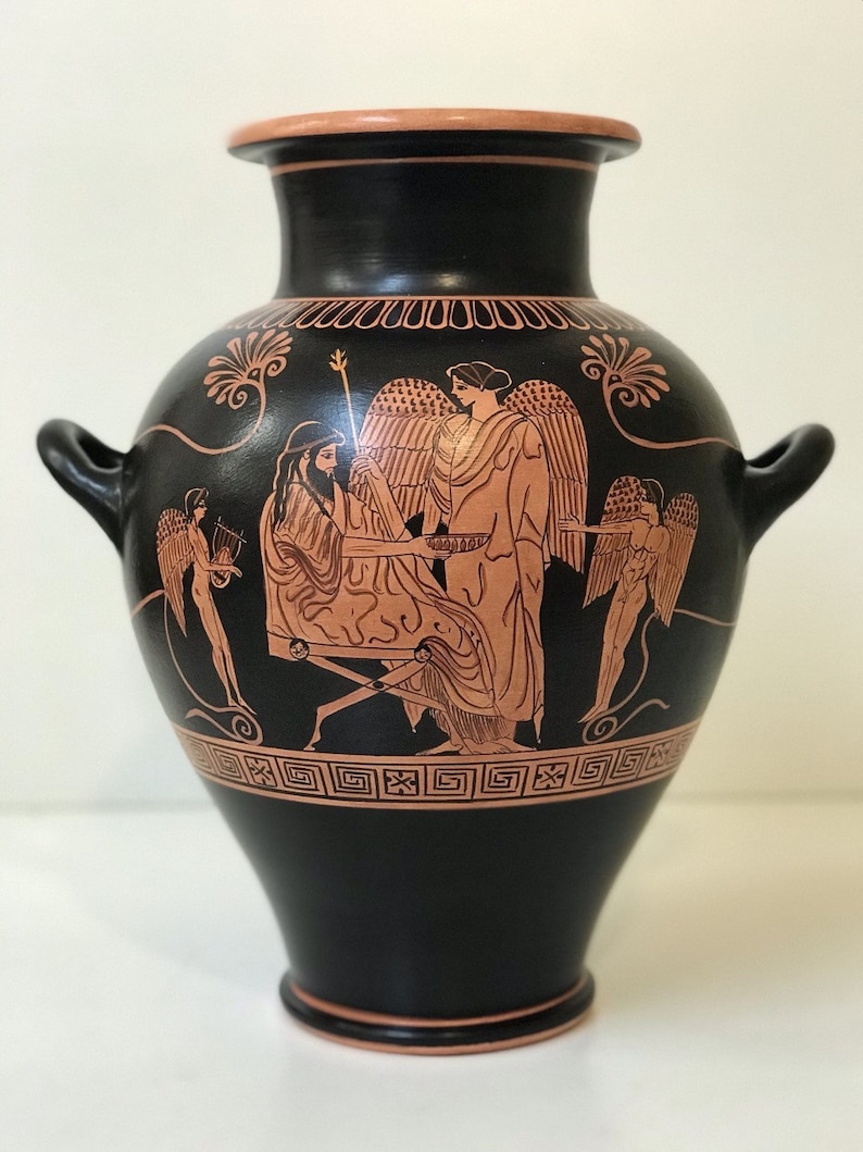 Greek Pottery, Hand Made Replica, Red Figure Stamnos, the Birth of ...