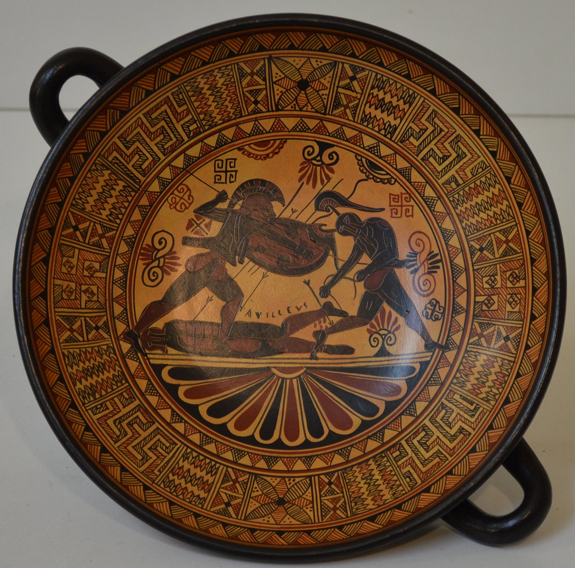 Greek Pottery Hand Made Replica Kylix the Fate of Achilles - Etsy