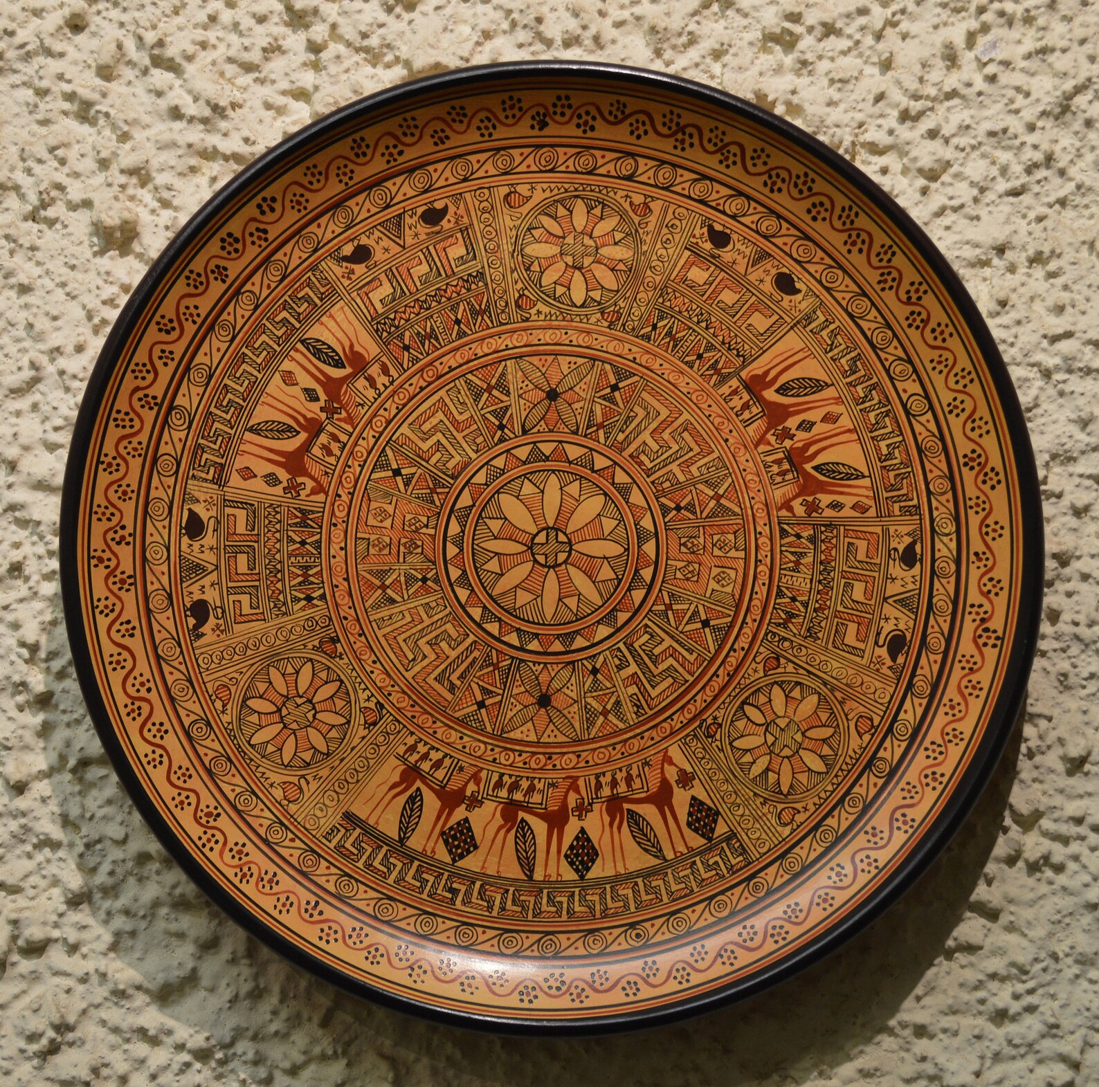 Greek Pottery Hand Made Geometric Wall Plate - Etsy