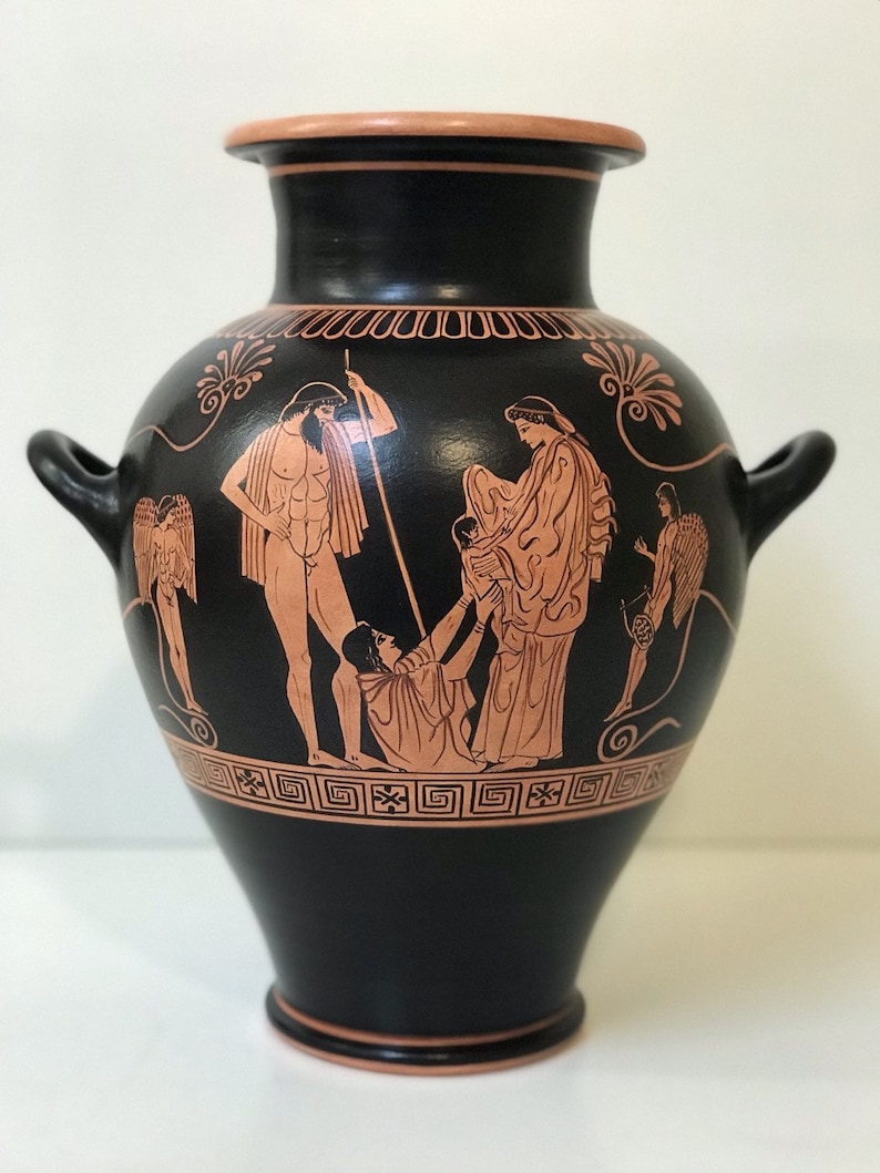 Greek Pottery, Hand Made Replica, Red Figure Stamnos, the Birth of ...