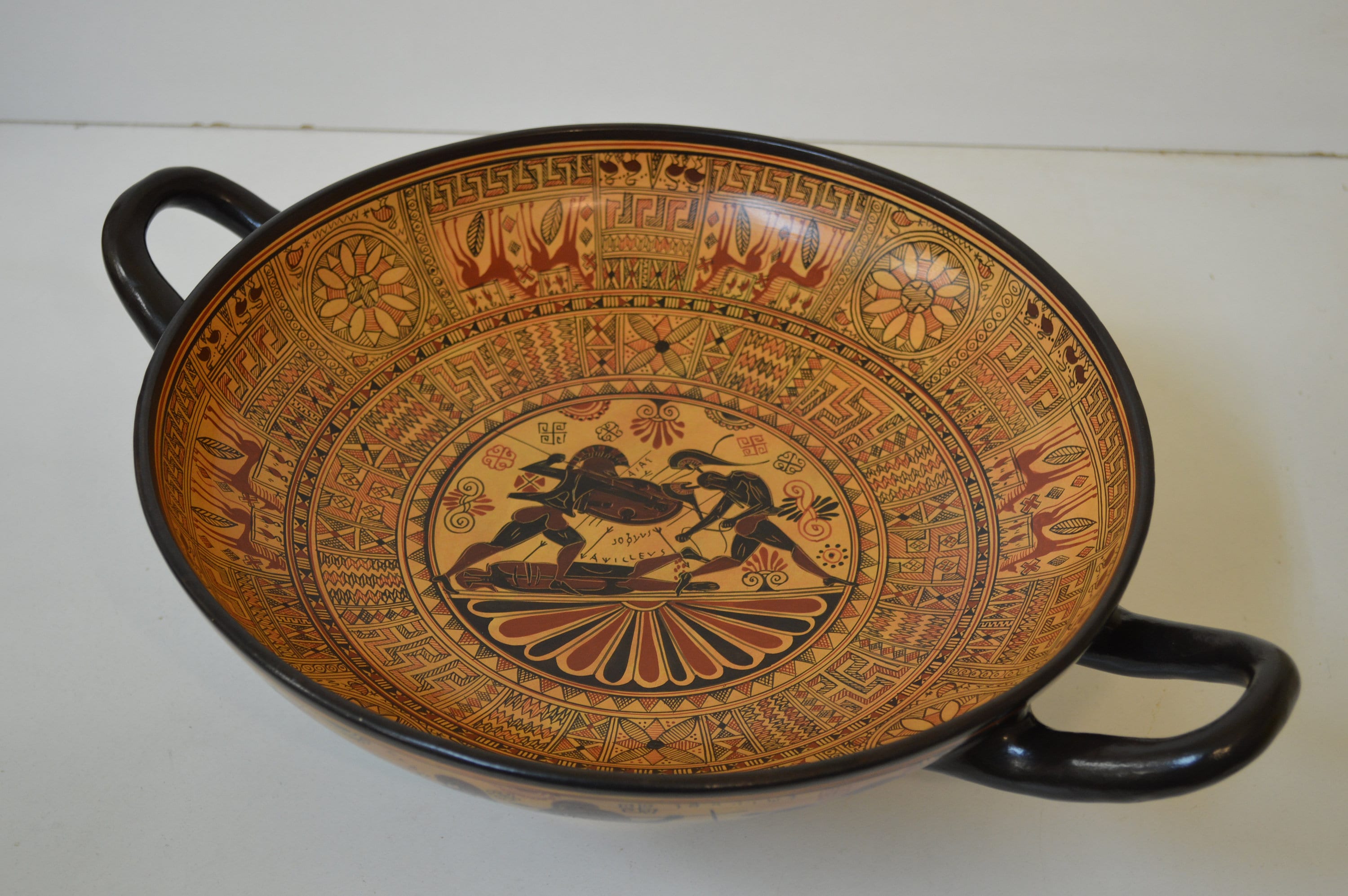 Greek Pottery, Hand Made Replica, Kylix, the Battle of Troy - Etsy