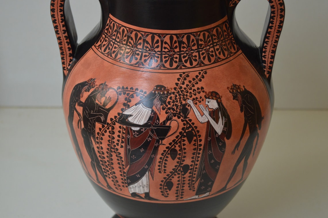 Greek Pottery Hand Made Replica Red and Black Figure - Etsy