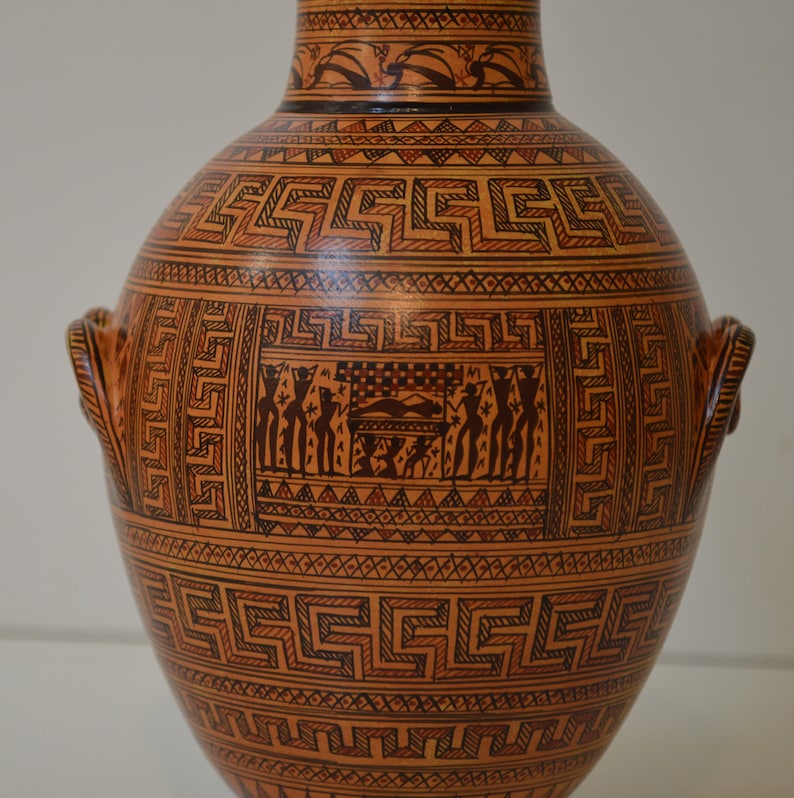 22 Cm Geometric Dipylon Amphora Greek Pottery Hand Made - Etsy