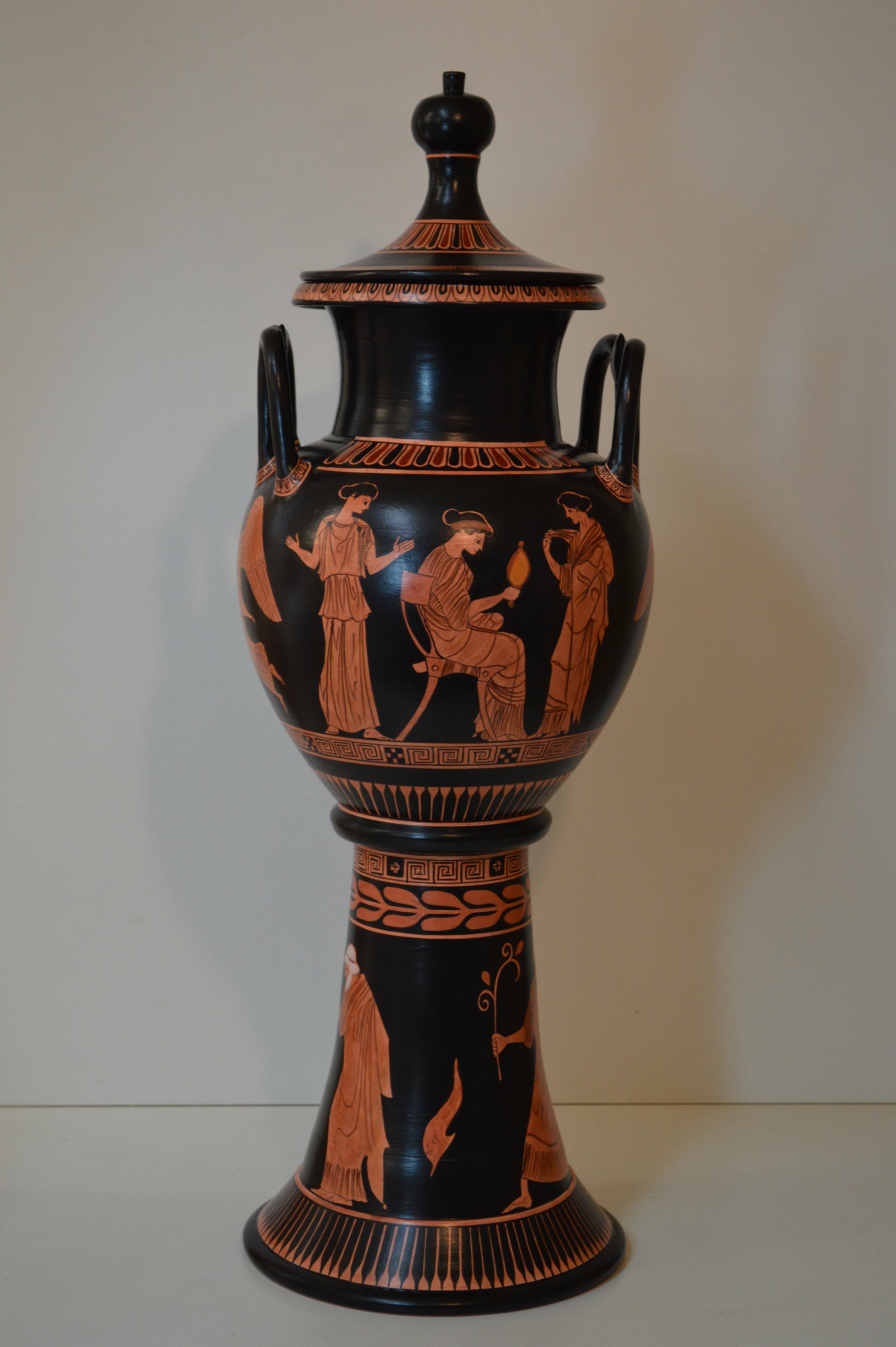 Greek Pottery, Hand Made Replica, Red Figure Lebes Gamikos, Wedding ...