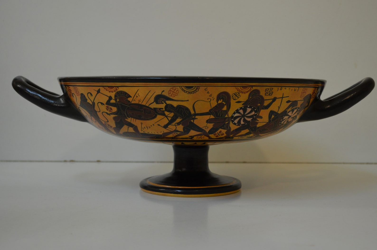 Greek Pottery, Hand Made Replica, Kylix, the Battle of Troy - Etsy