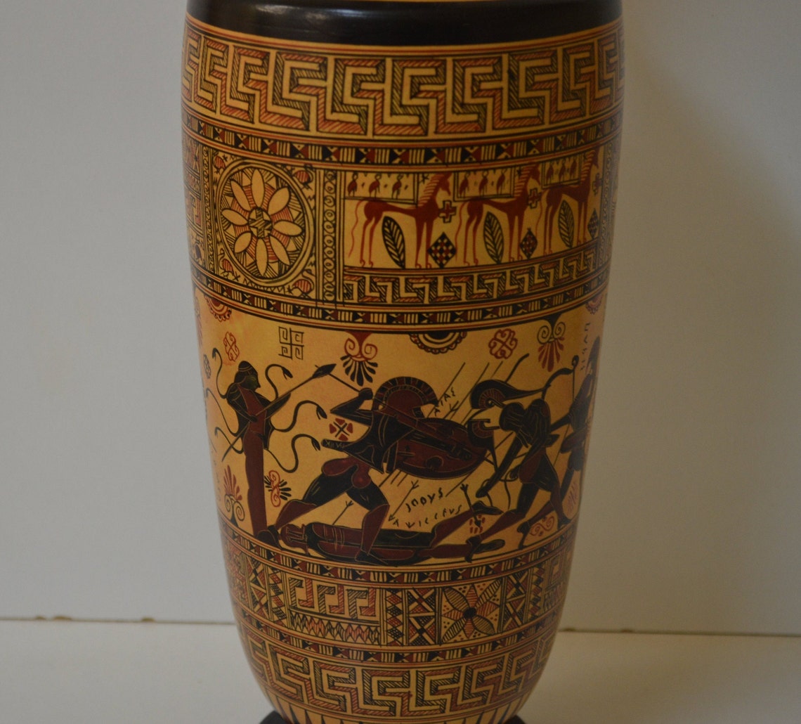 Greek Pottery, Hand Made Replica, Lekythos, the Battle of Troy - Etsy