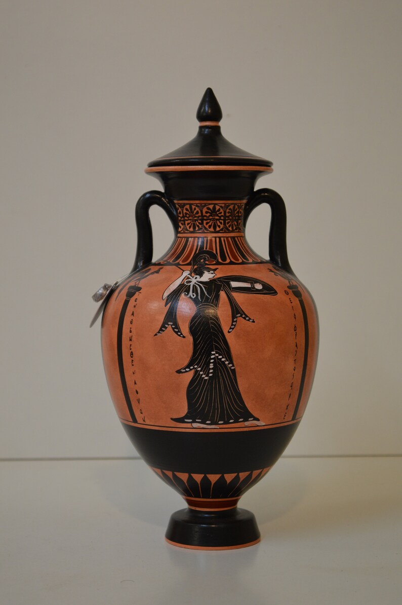 Greek Pottery Hand Made Replica Black Figure Amphora - Etsy
