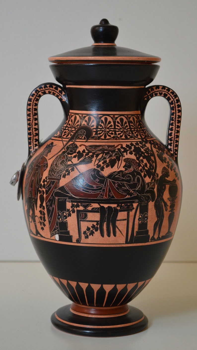 Bilingual Amphora Greek Pottery Red and Black Figure Hand - Etsy UK