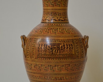 Greek Pottery Hand Made Replica Geometric Amphora | Etsy