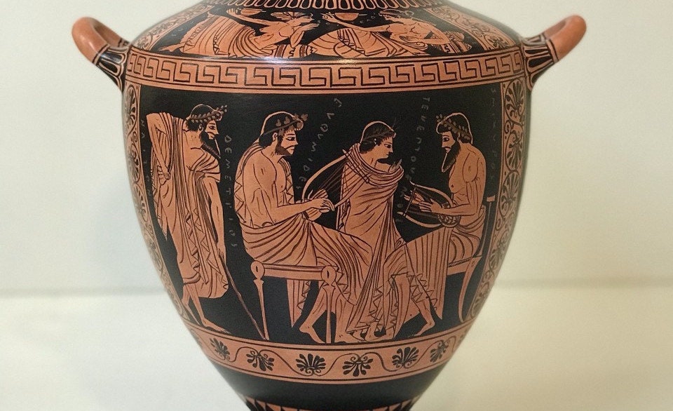 Greek Pottery, Hand Made Replica,red Figure Hydria, Music Lessons - Etsy