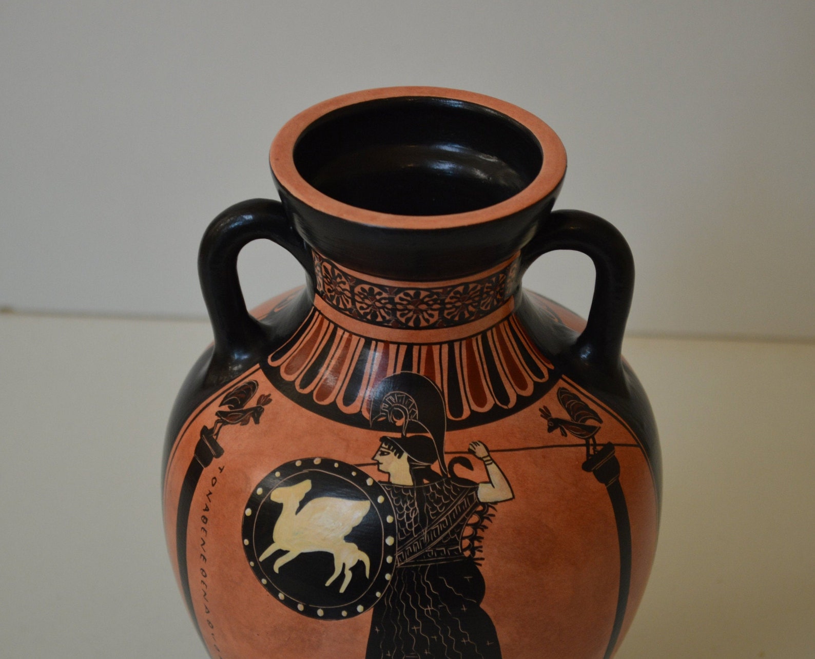 Greek Pottery Hand Made Replica Black Figure Amphora - Etsy