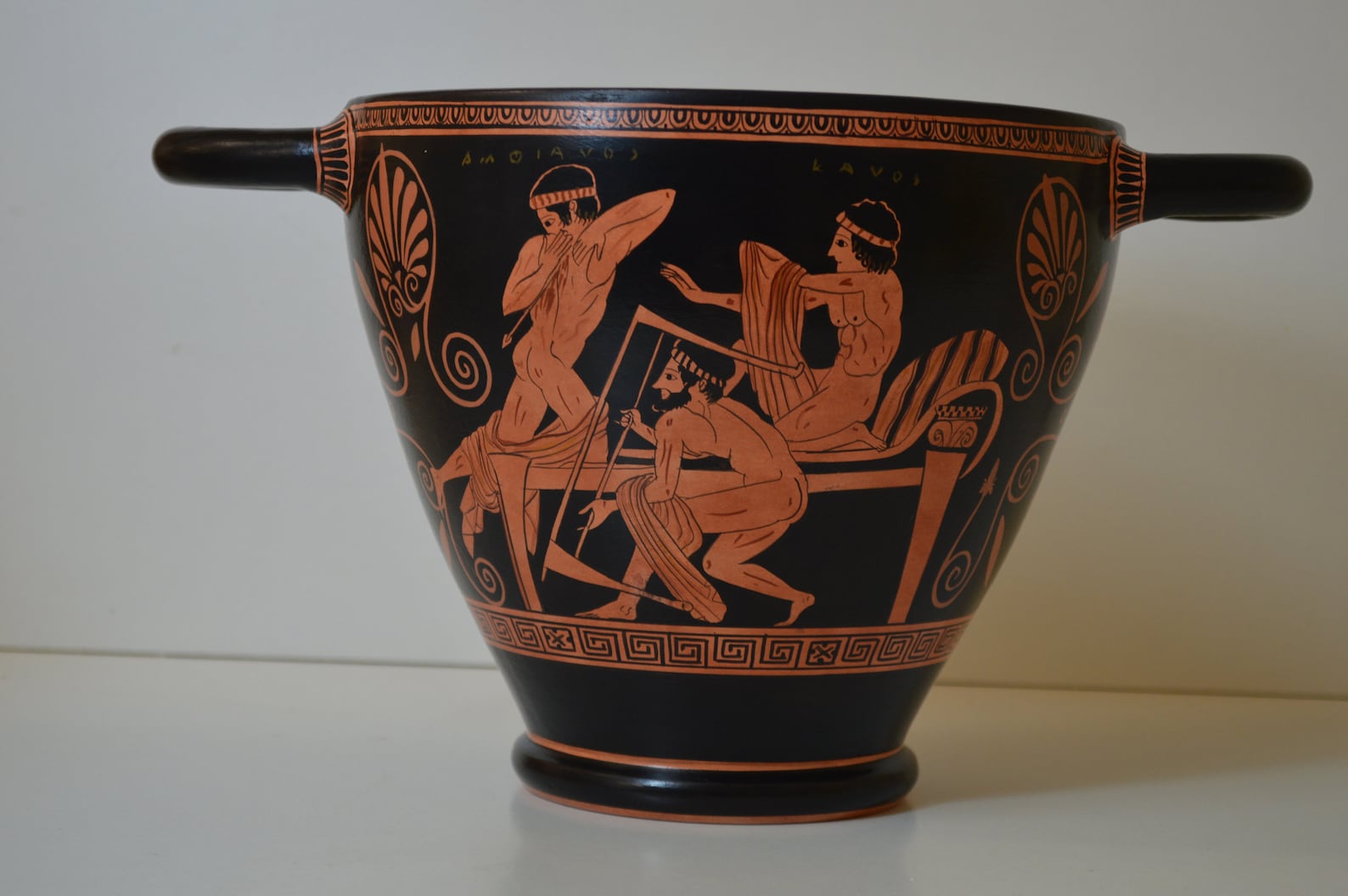 Greek Pottery, Hand Made Replica, Red Figure Skyphos, Odysseus Slaying ...