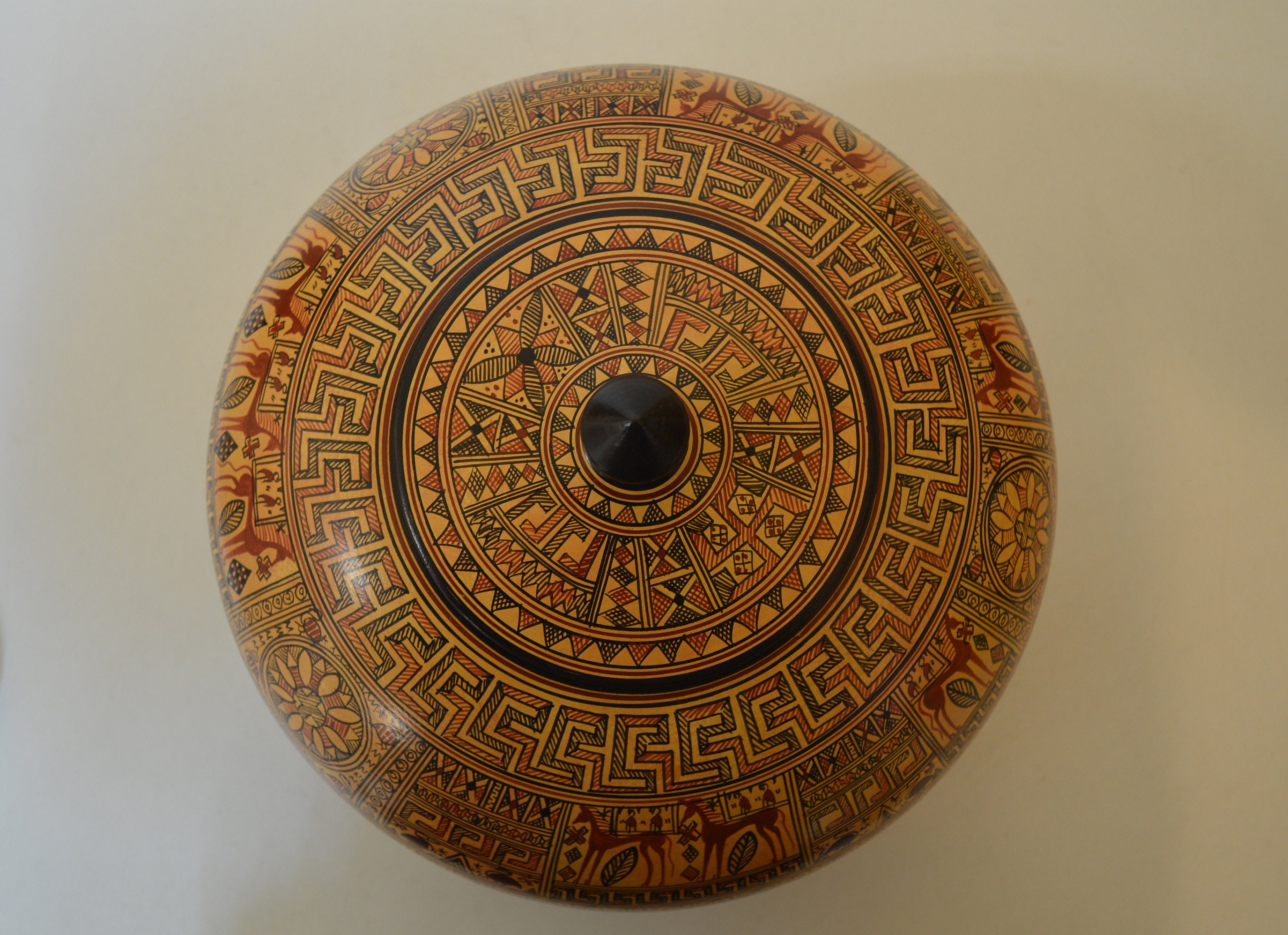 Greek Pottery, Hand Made Replica, Geometric Pixis - Etsy