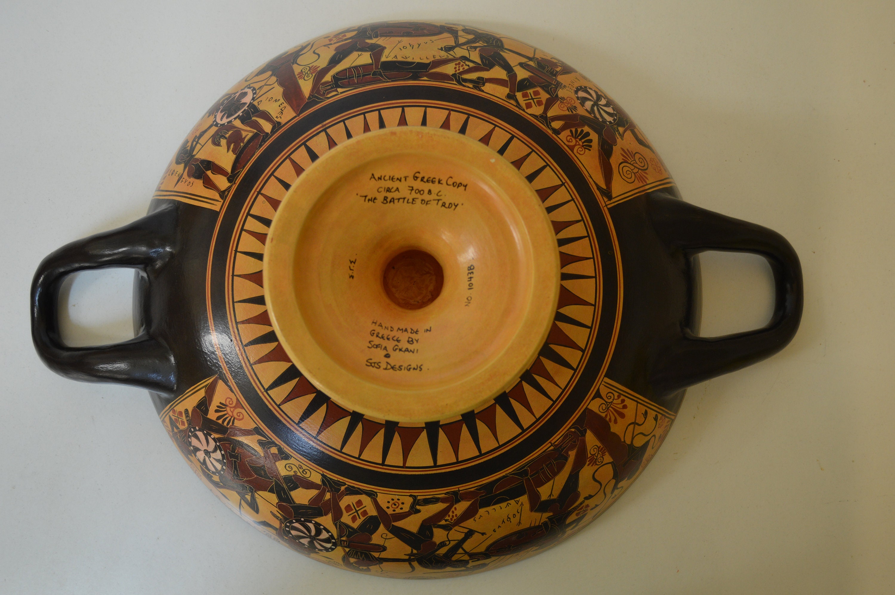 Greek Pottery, Hand Made Replica, Kylix, the Battle of Troy - Etsy