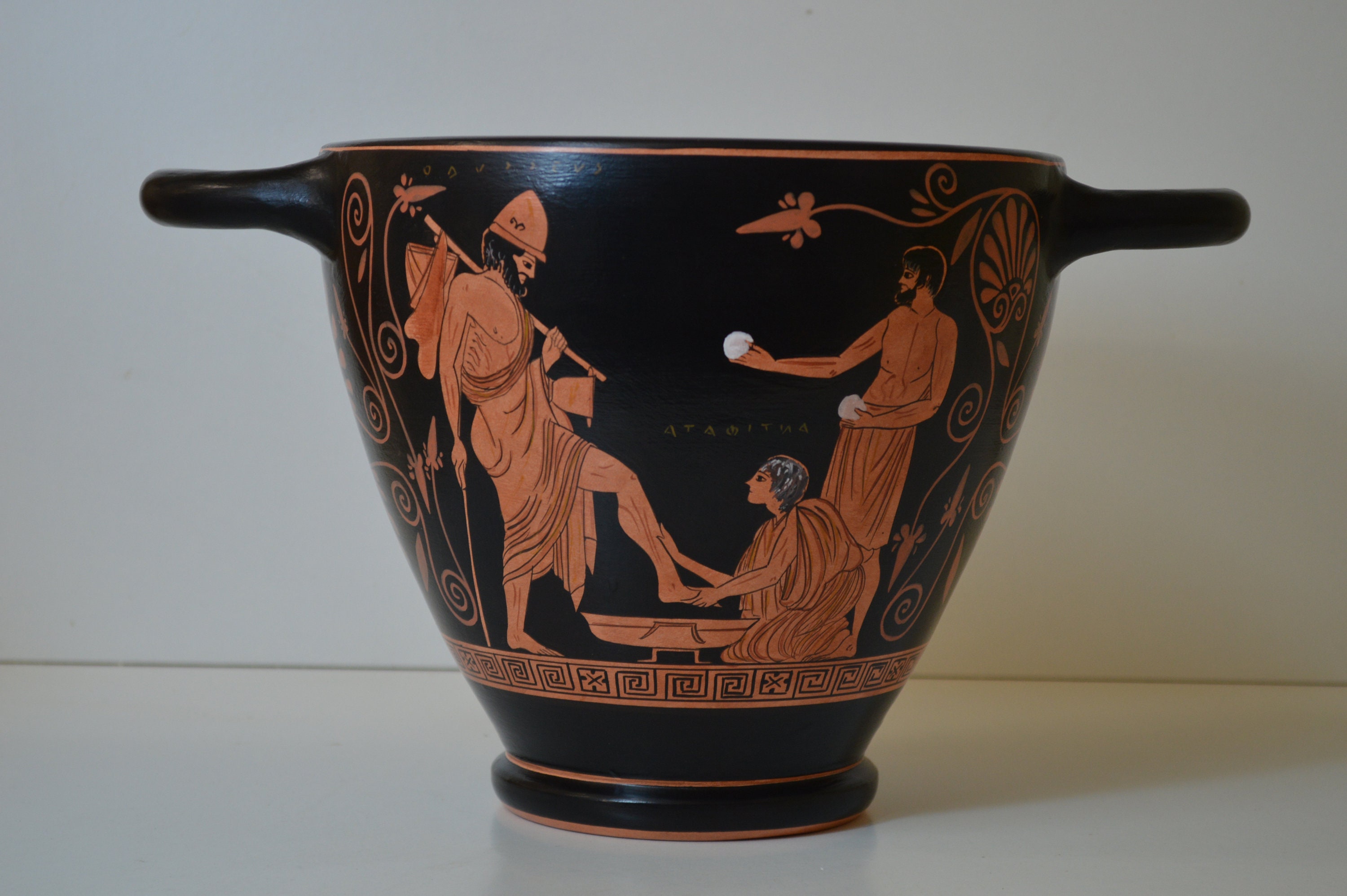 Greek Pottery, Hand Made Replica, Red Figure Skyphos, Penelope and ...