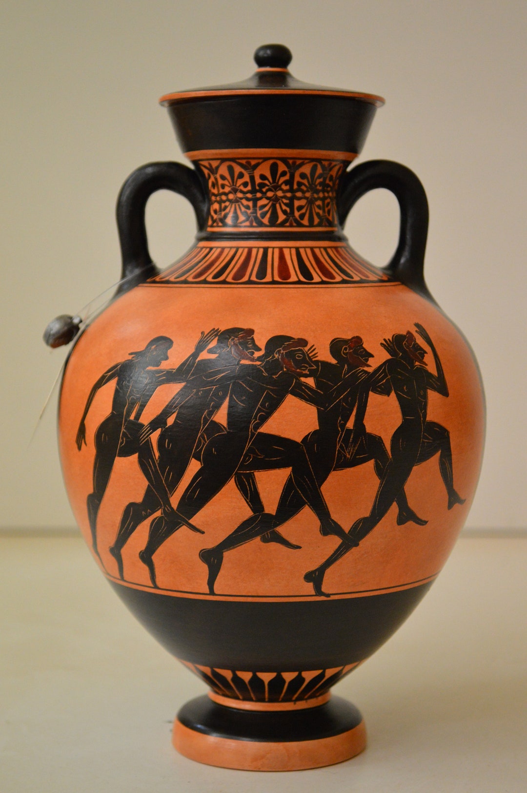 Greek Pottery, Hand Made Replica, Black Figure Amphora, Panathenaic ...