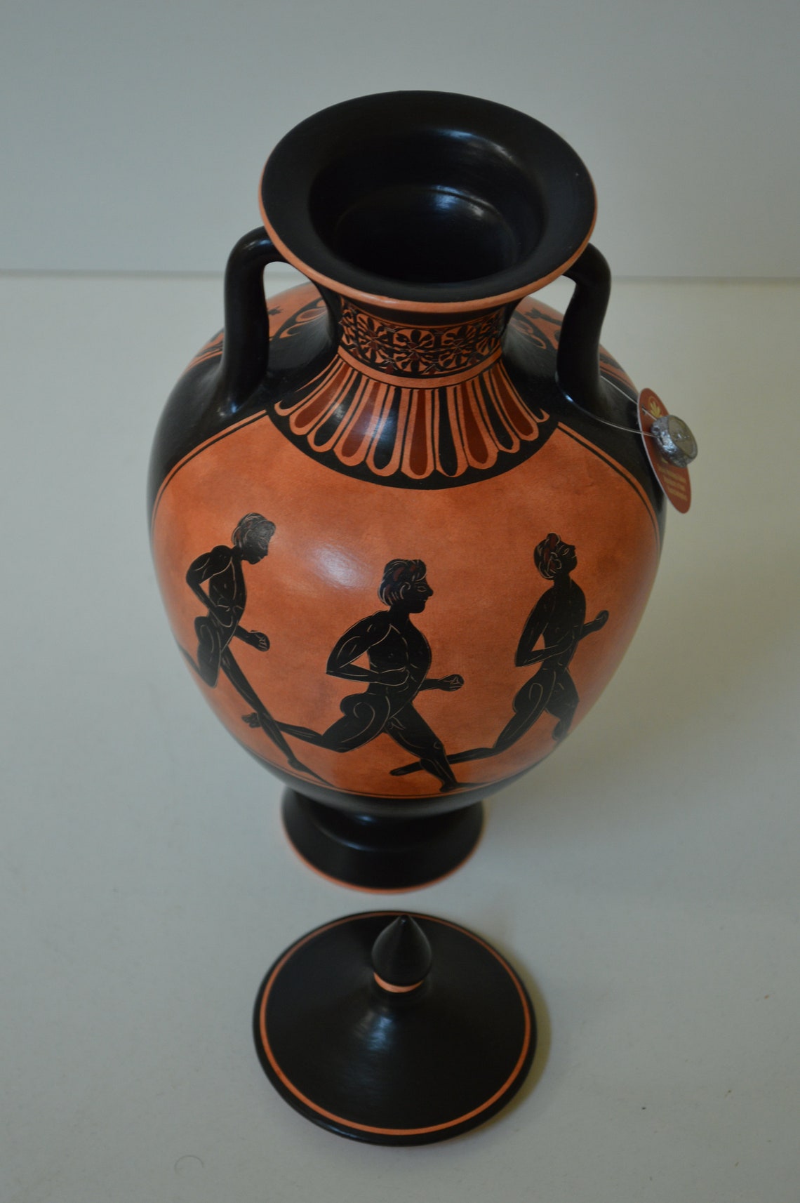 Greek Pottery Hand Made Replica Black Figure Amphora - Etsy