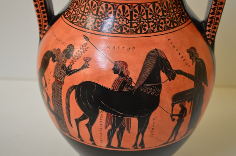 Greek Pottery, Hand Made Replica, Black Figure, Achilles and Ajax ...