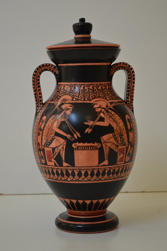 Greek Pottery Hand Made Replica Red and Black Figure - Etsy