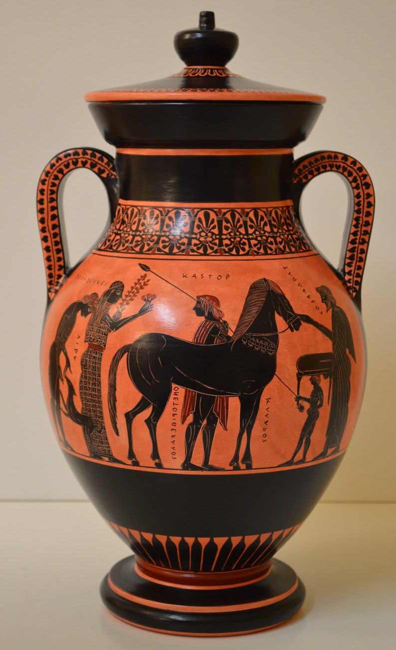 Greek Pottery, Hand Made Replica, Black Figure, Achilles and Ajax ...