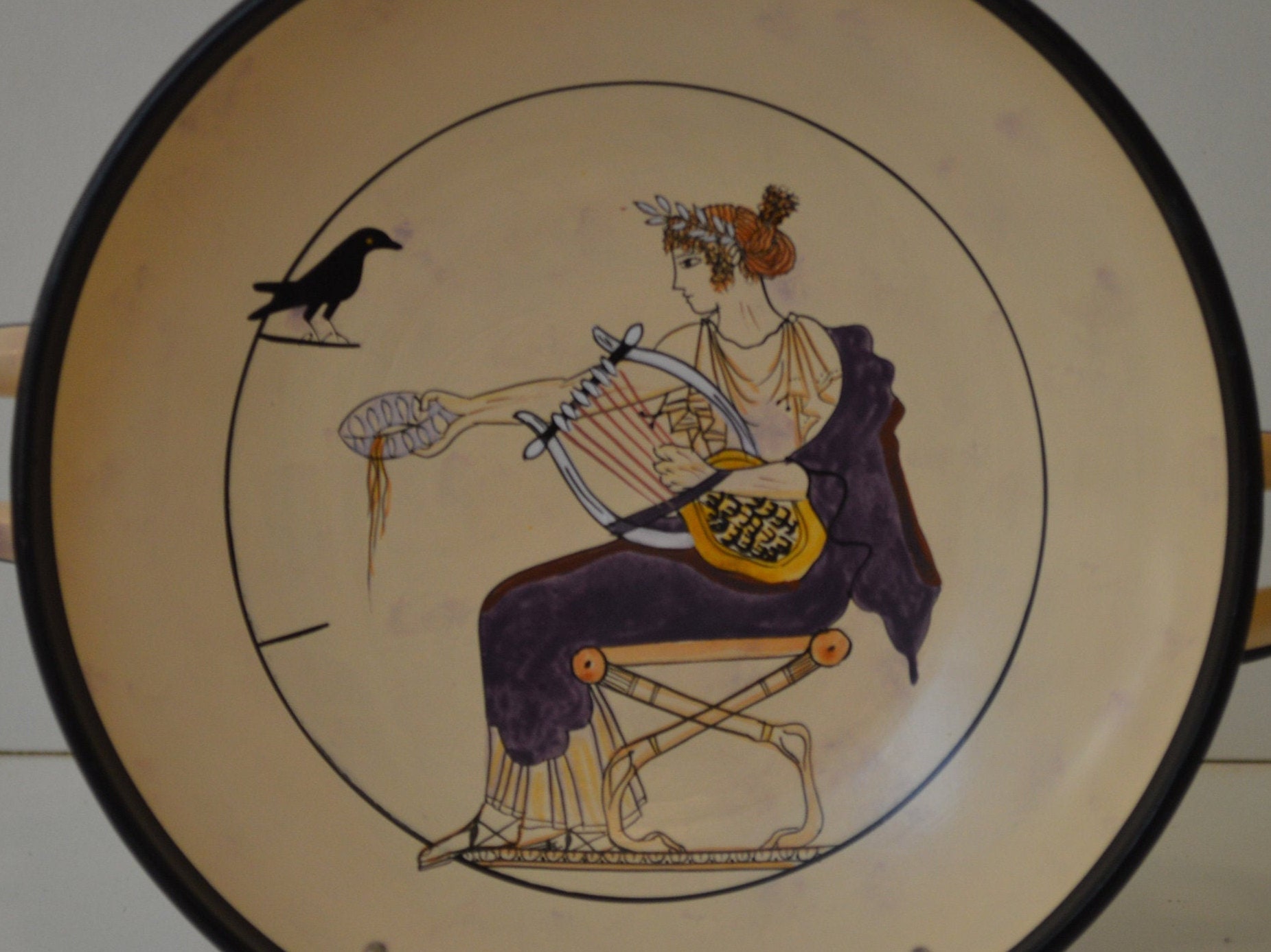 Greek Pottery Hand Made Replica White Ground Kylix Apollo - Etsy