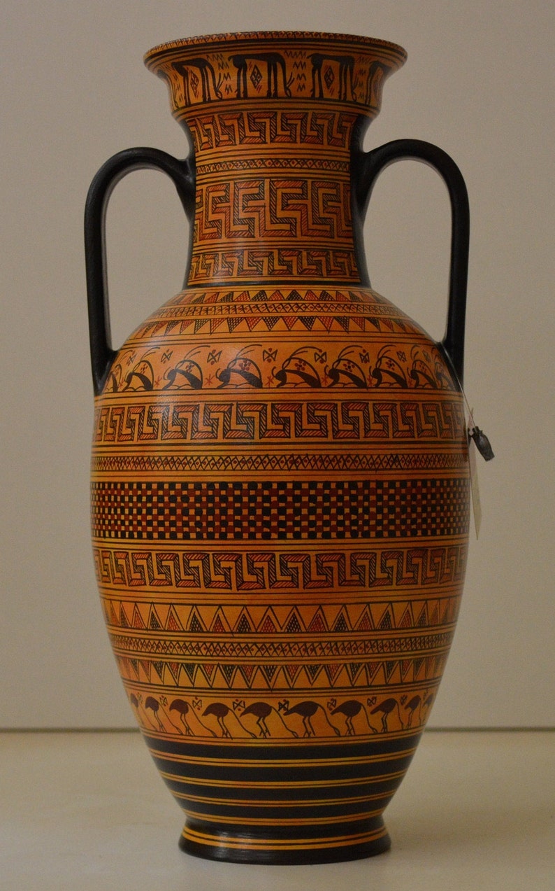 Greek Pottery Hand Made Replica Geometric Amphora - Etsy