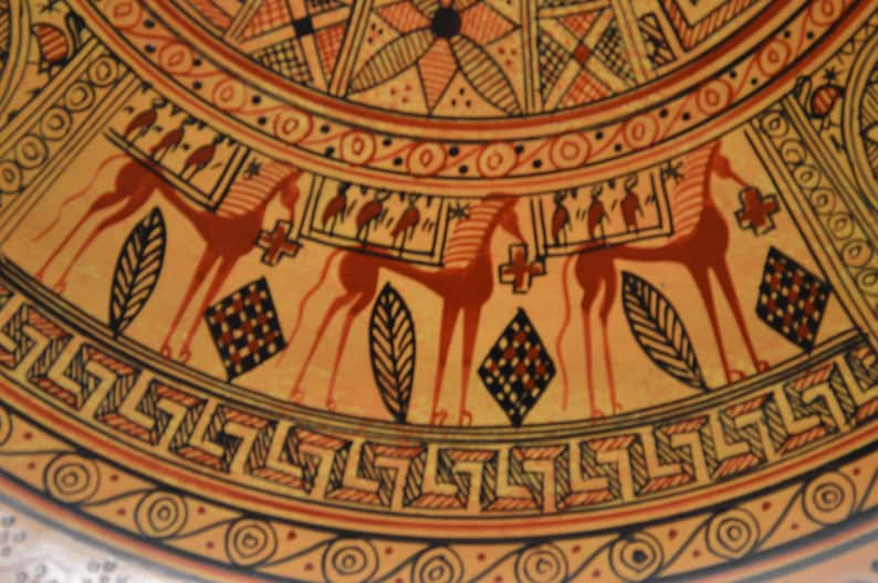 Greek Pottery Hand Made Geometric Wall Plate - Etsy