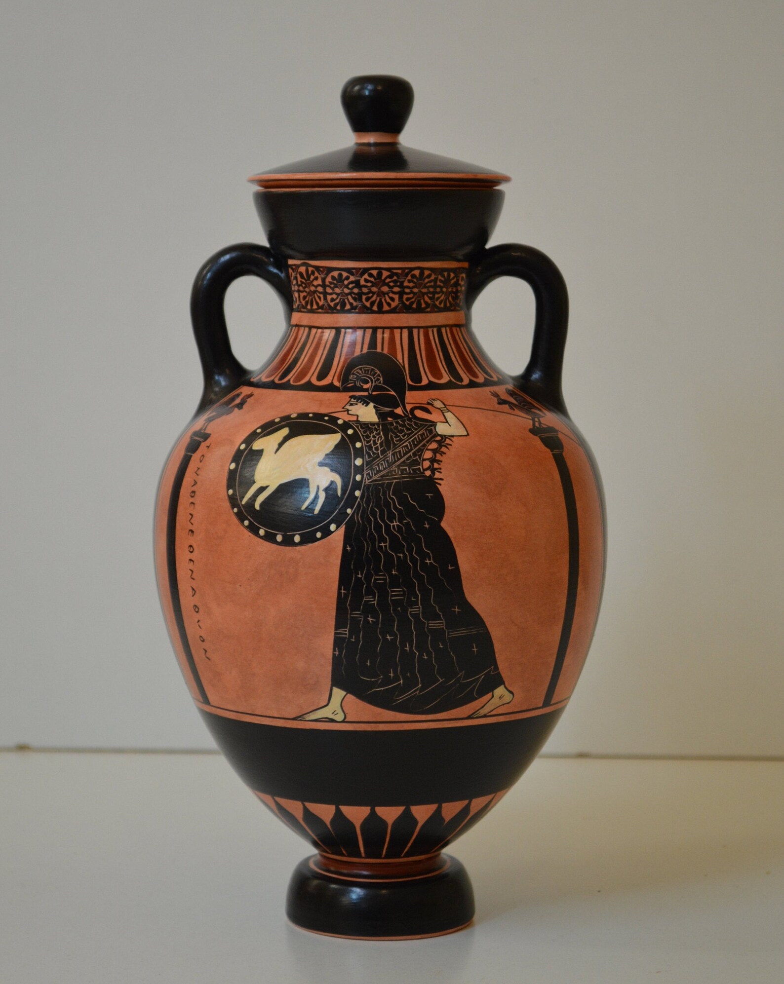 Greek Pottery Hand Made Replica Black Figure Amphora - Etsy