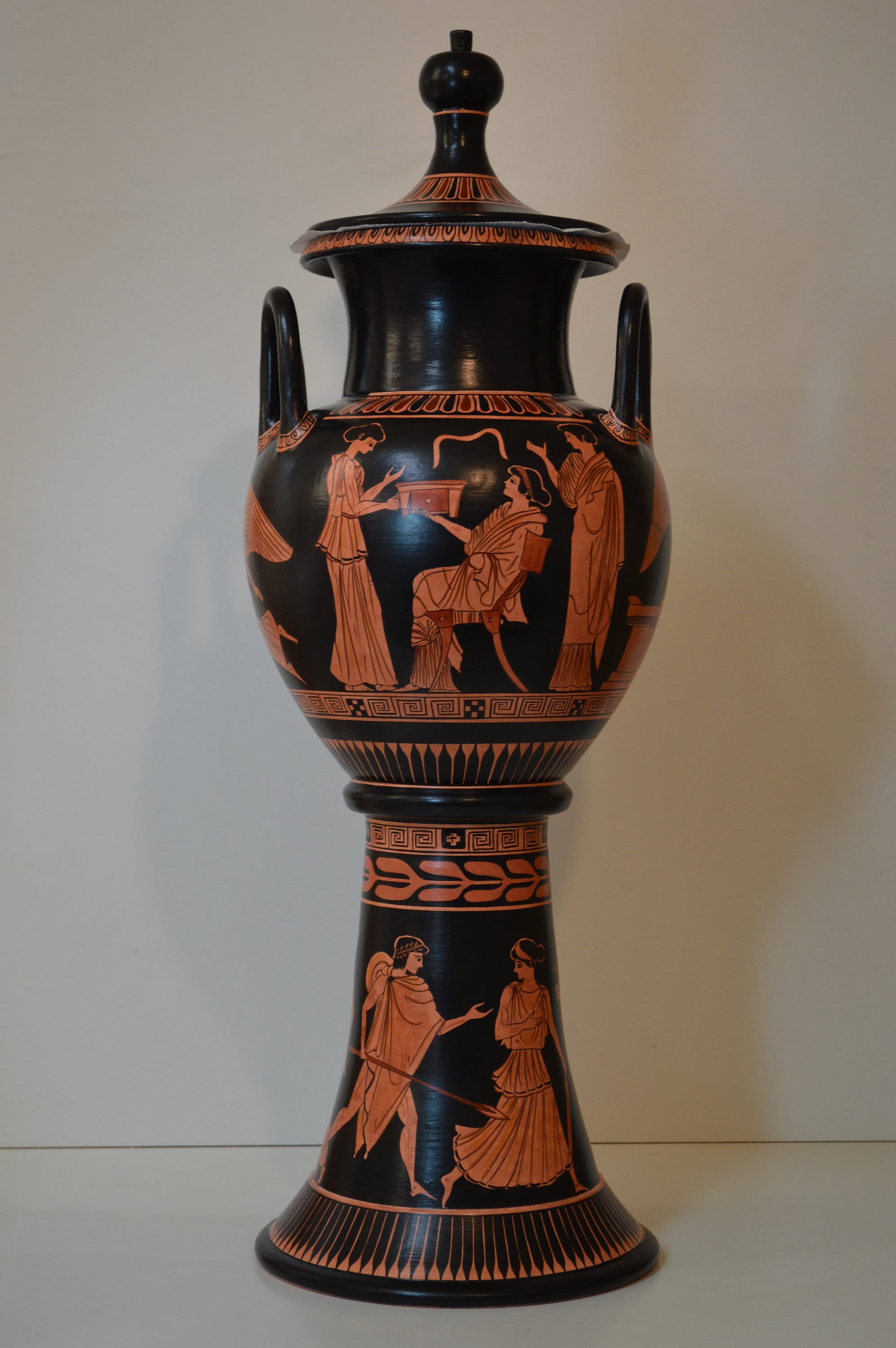 Greek Pottery, Hand Made Replica, Red Figure Lebes Gamikos, Wedding ...